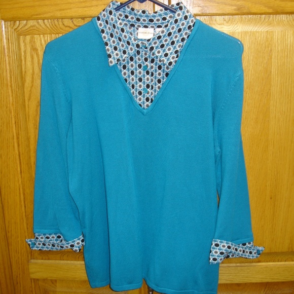 Covington | Tops | Covington Pullover 3 Button 34 Sleeved Blouse Lg ...